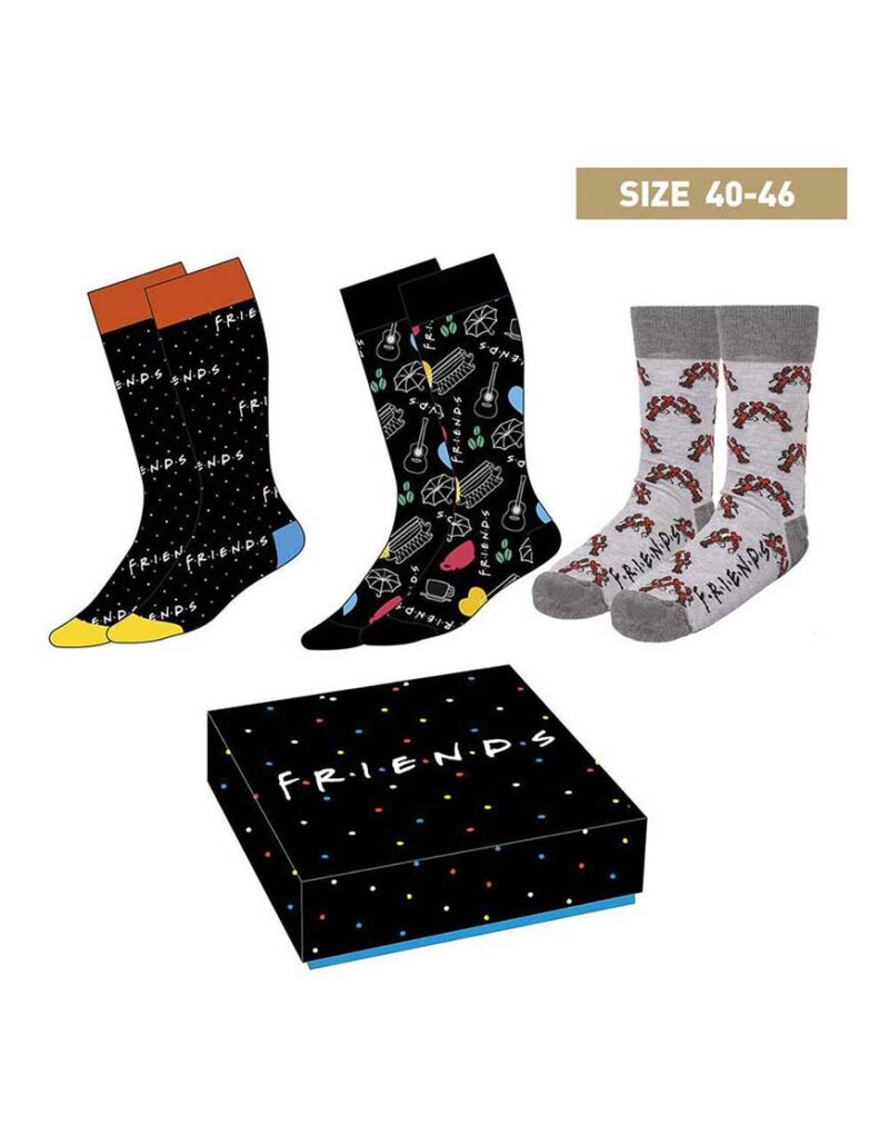 Friends Socks 3-Pack Symbols 40-46 | Funky Power
